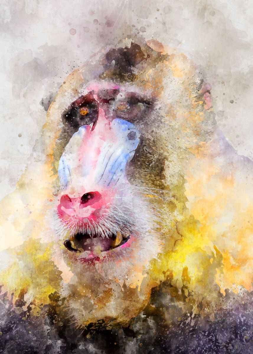 'Baboon' Poster by Printed Artings | Displate