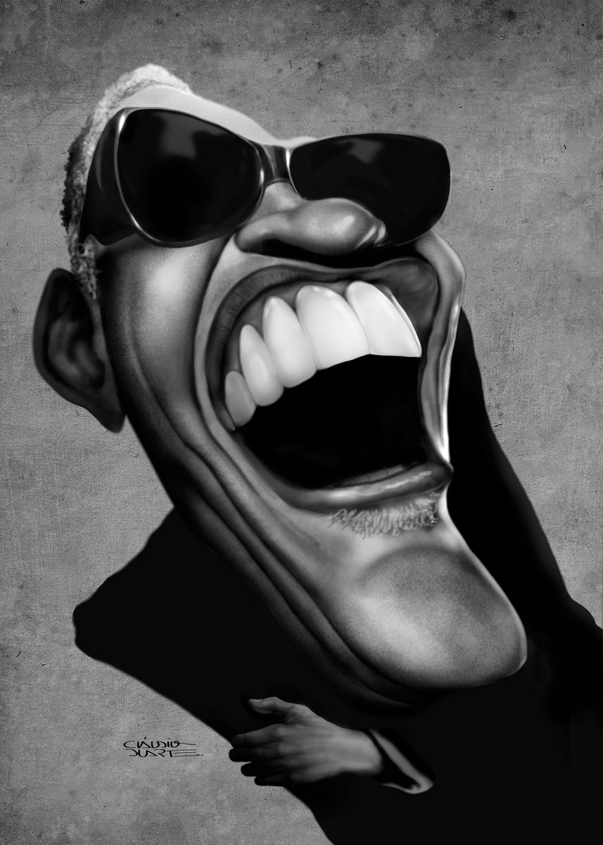 'Ray Charles' Poster by Cláudio Cesar Macedo Duarte | Displate