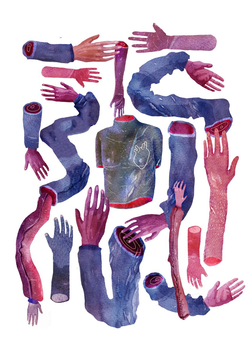 'Body Parts Pattern' Poster, picture, metal print, paint by Francisco ...