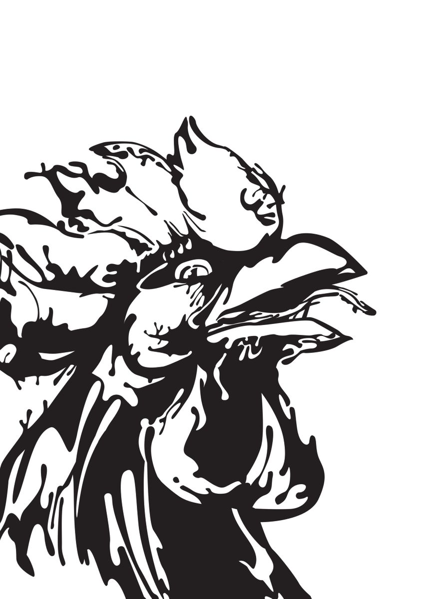 'Gangster Rooster Ink blots' Poster by Aleksandr Zavaliy | Displate