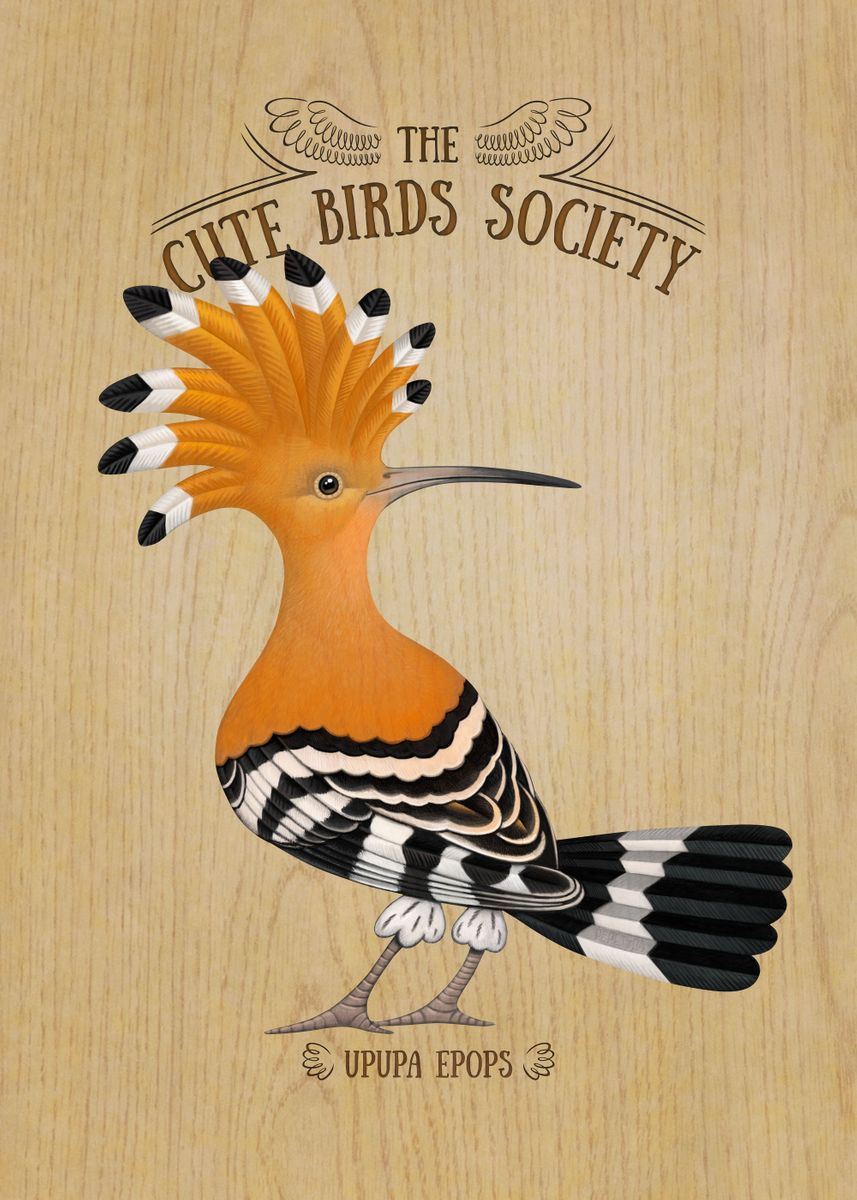 'Upupa epops on Wood' Poster, picture, metal print, paint by Pepetto ...