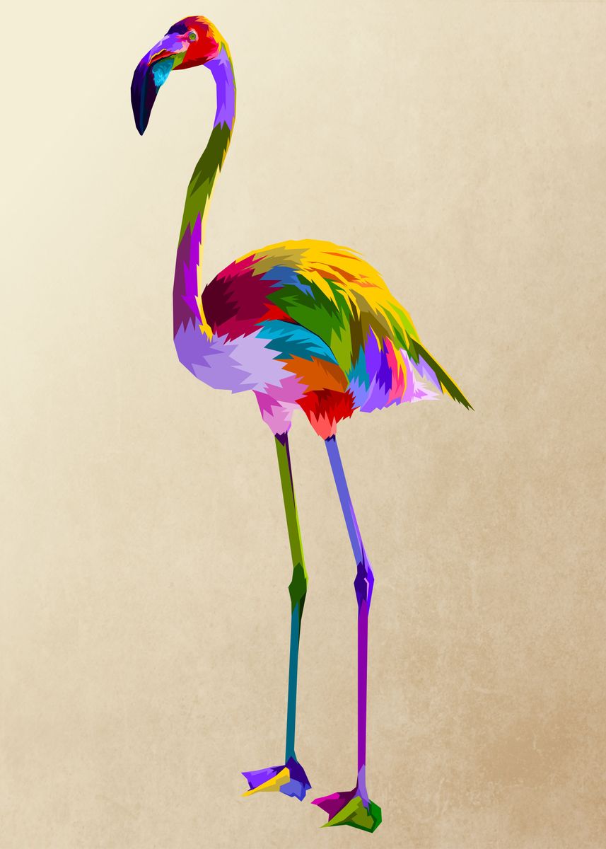 'colorful flamingo' Poster, picture, metal print, paint by peri priatna ...