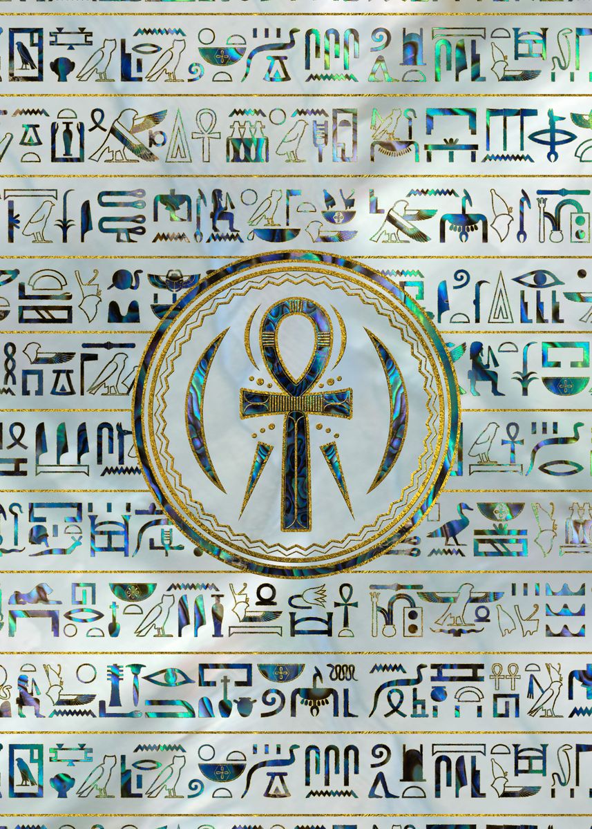 'Egyptian Ankh Ornament' Poster, picture, metal print, paint by ...