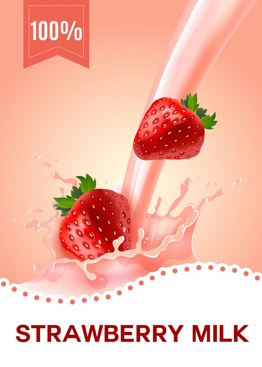 'strawberry milk' Poster by farid faizal | Displate