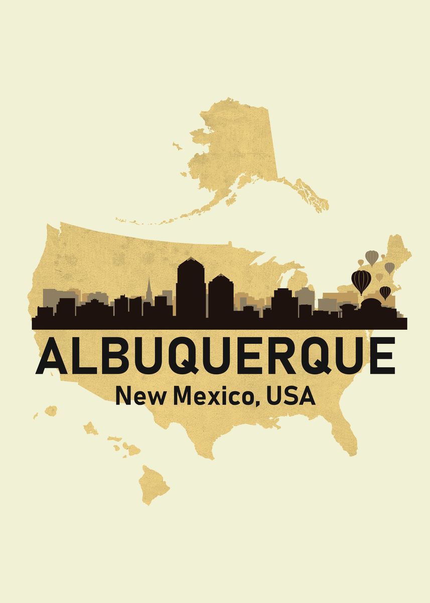 'Albuquerque USA' Poster, picture, metal print, paint by Iwoko | Displate