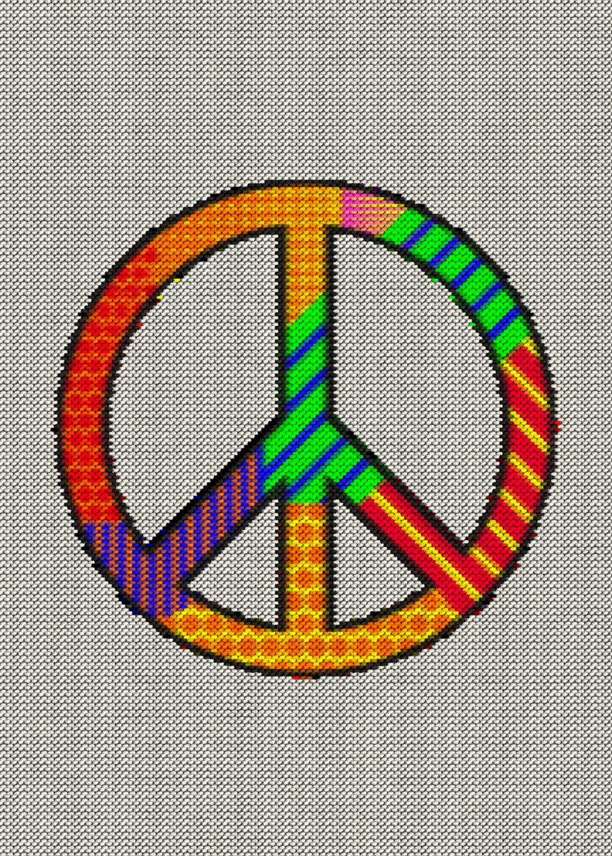 'Peace Sign Knitting Style' Poster, picture, metal print, paint by ...