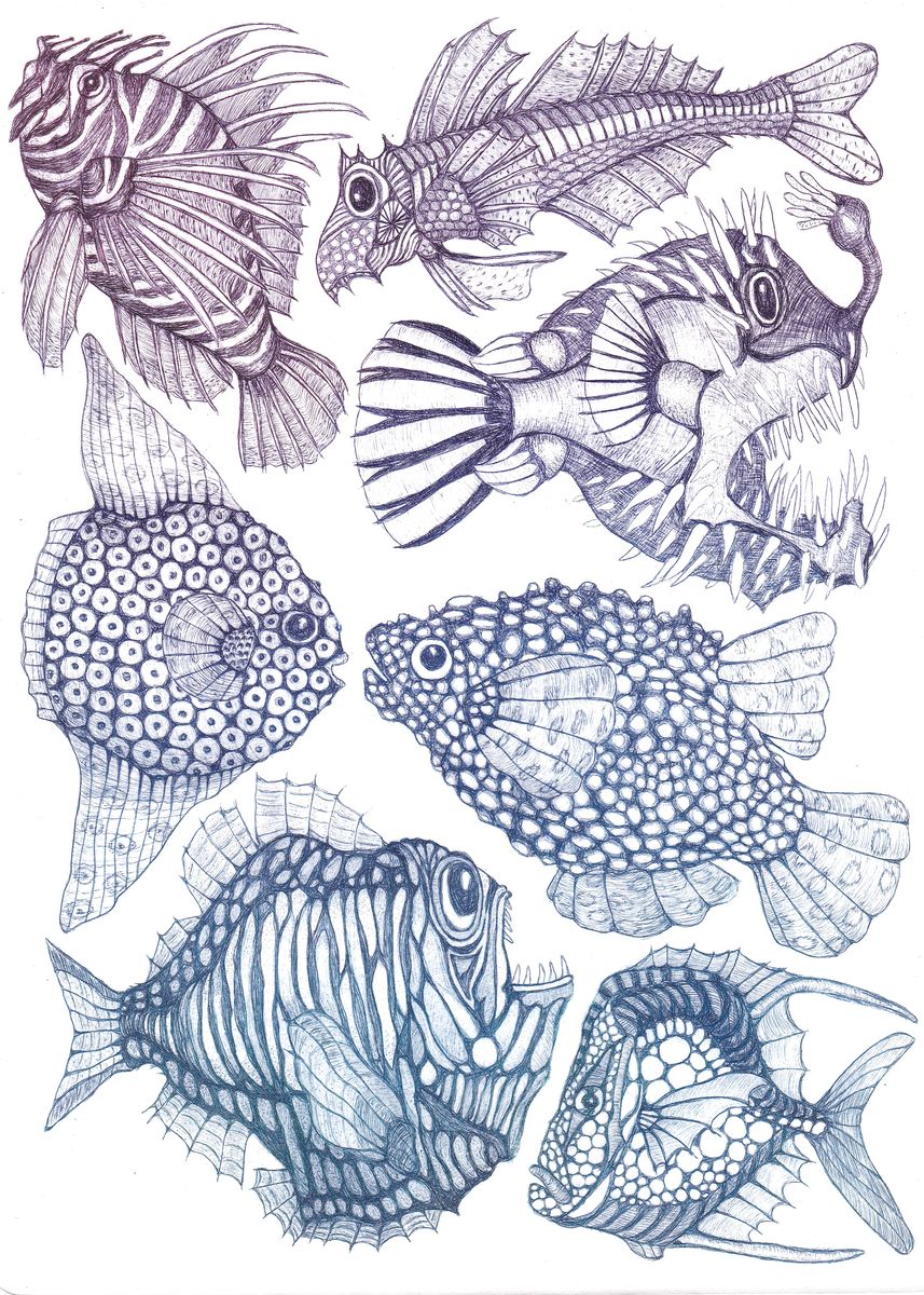 'Aquarium with seven fish 2' Poster by Karina J | Displate