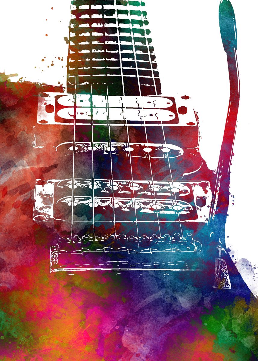'Guitar 17' Poster, picture, metal print, paint by JBJart Justyna ...