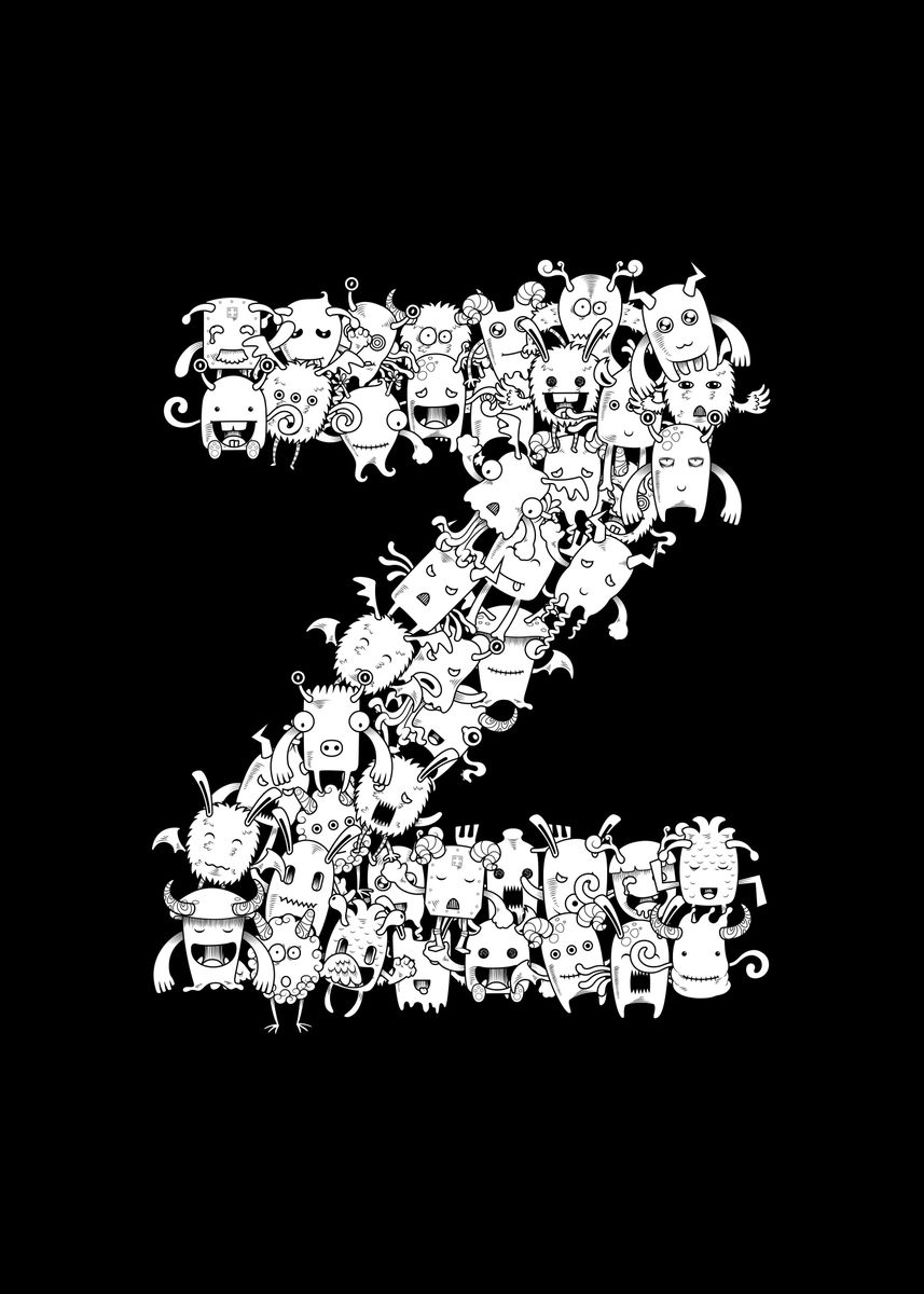 'Letter Z Monster Doodle' Poster by ndolop studio | Displate
