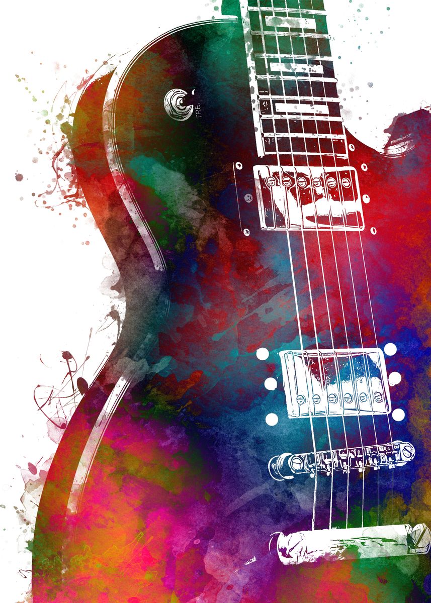 'Guitar 14' Poster, picture, metal print, paint by JBJart Justyna ...