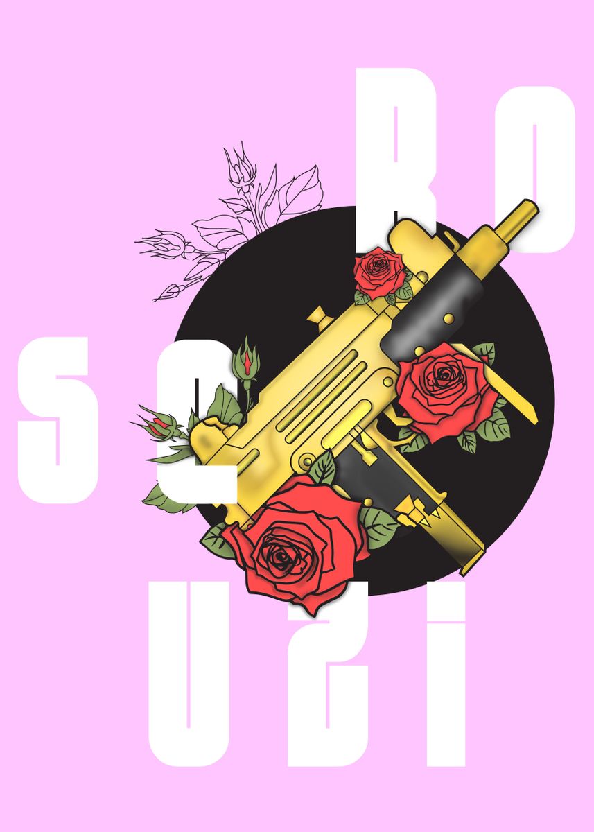 'Uzi' Poster, picture, metal print, paint by From the Basement | Displate