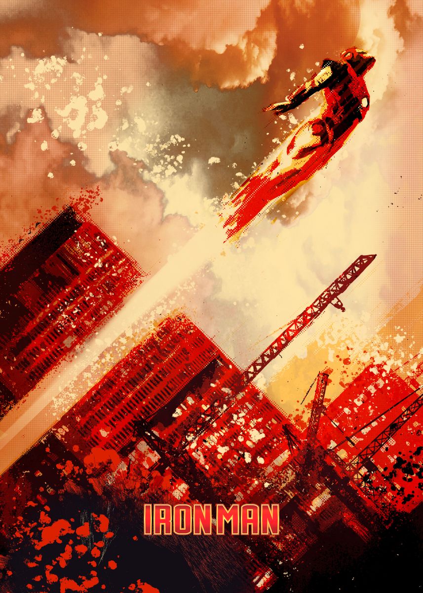 'City of Iron Man' Poster, picture, metal print, paint by Marvel | Displate