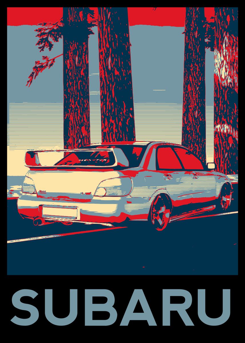 ' WRX STI Rear View' Poster, picture, metal print, paint by NoMans ...