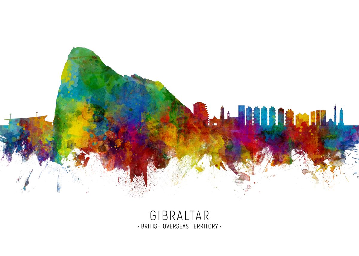 'Gibraltar Skyline' Poster by Michael Tompsett | Displate