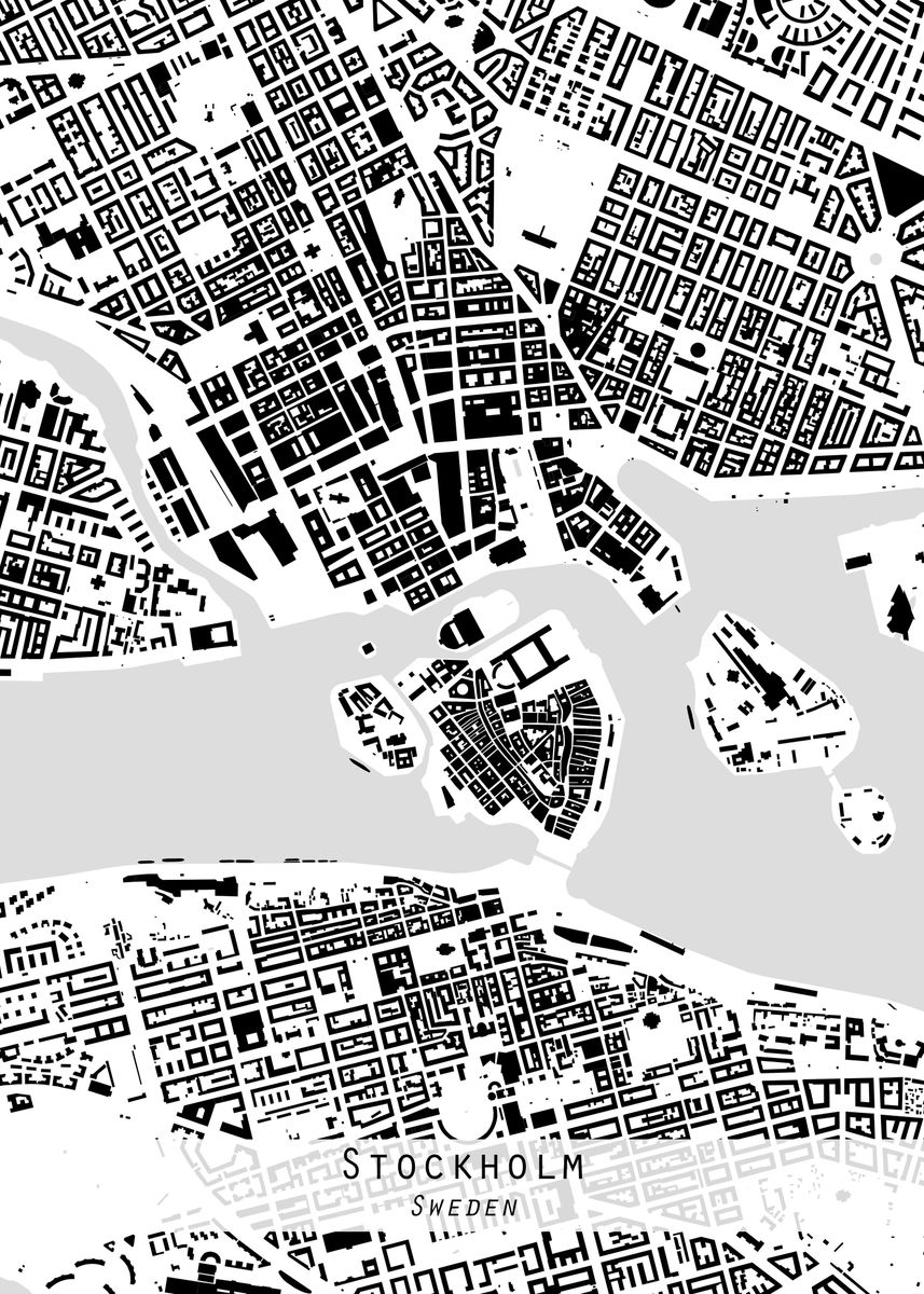 'Stockholm city map' Poster by intrepix | Displate