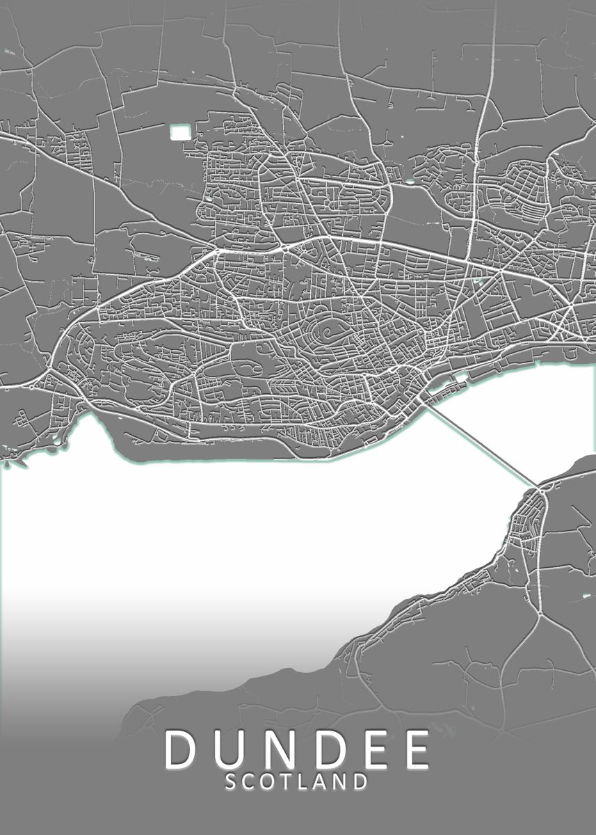 'Dundee Grey CIty Map' Poster, picture, metal print, paint by City Map ...