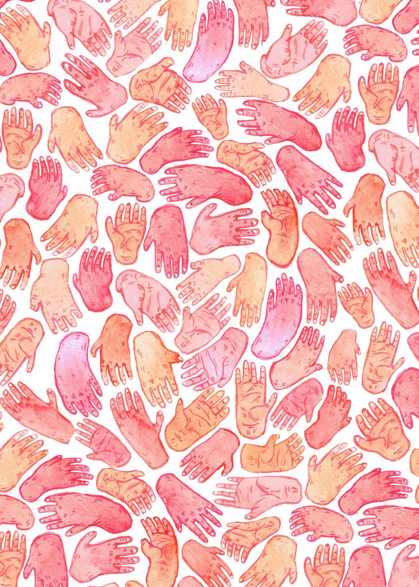 'Pink Hands' Poster by Francisco Fonseca | Displate