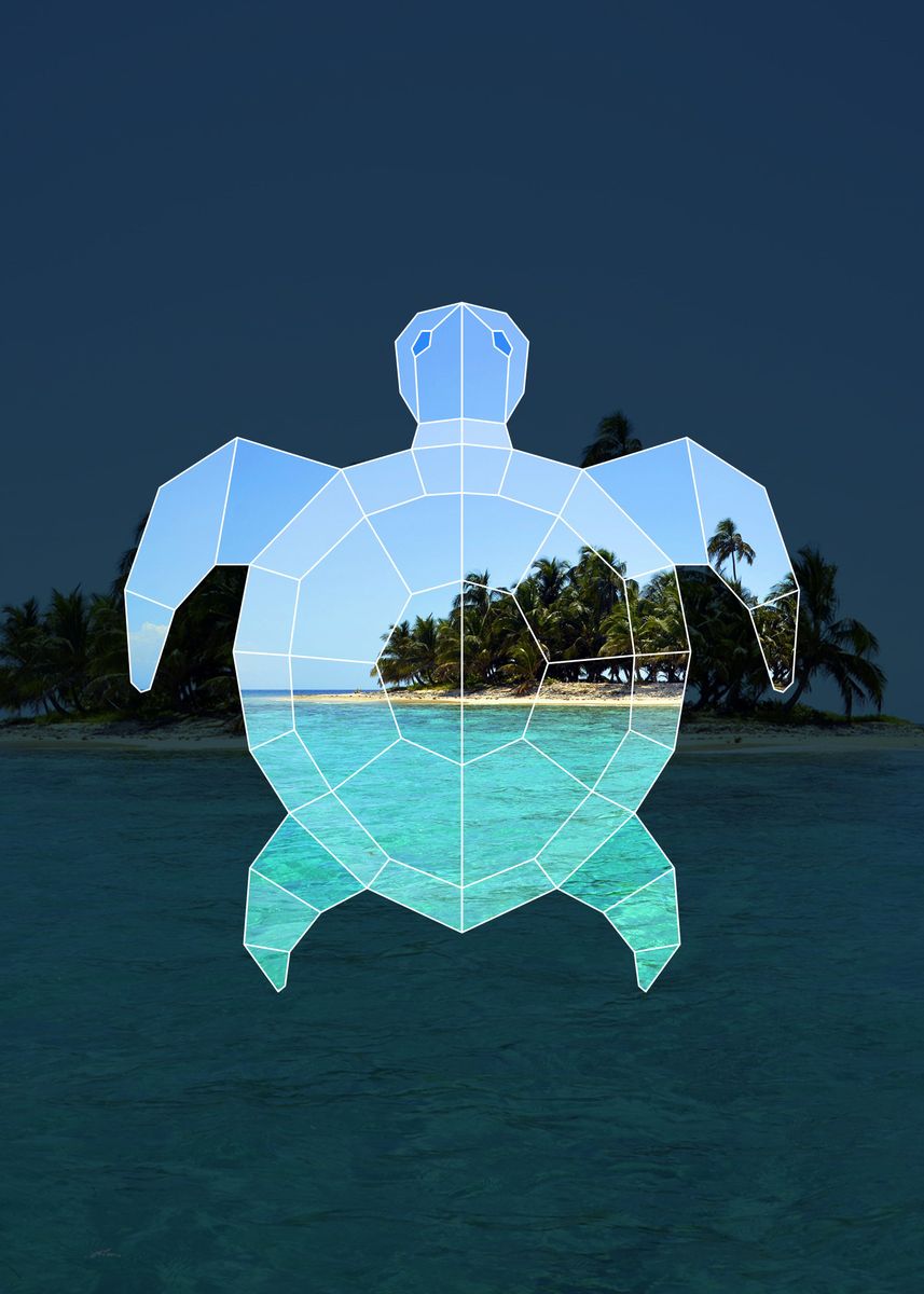'Geometric Sea Turtle' Poster by Jay Diloy | Displate