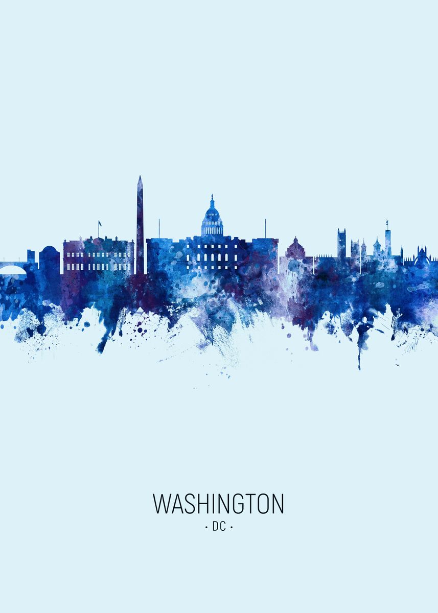 'Washington DC Skyline' Poster by Michael Tompsett | Displate