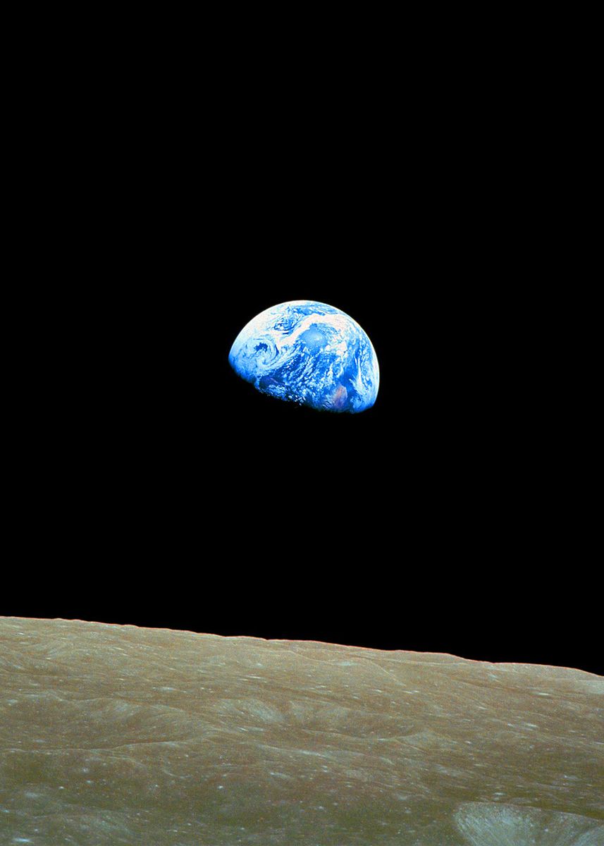 'Earthrise' Poster, picture, metal print, paint by Head Rubble | Displate