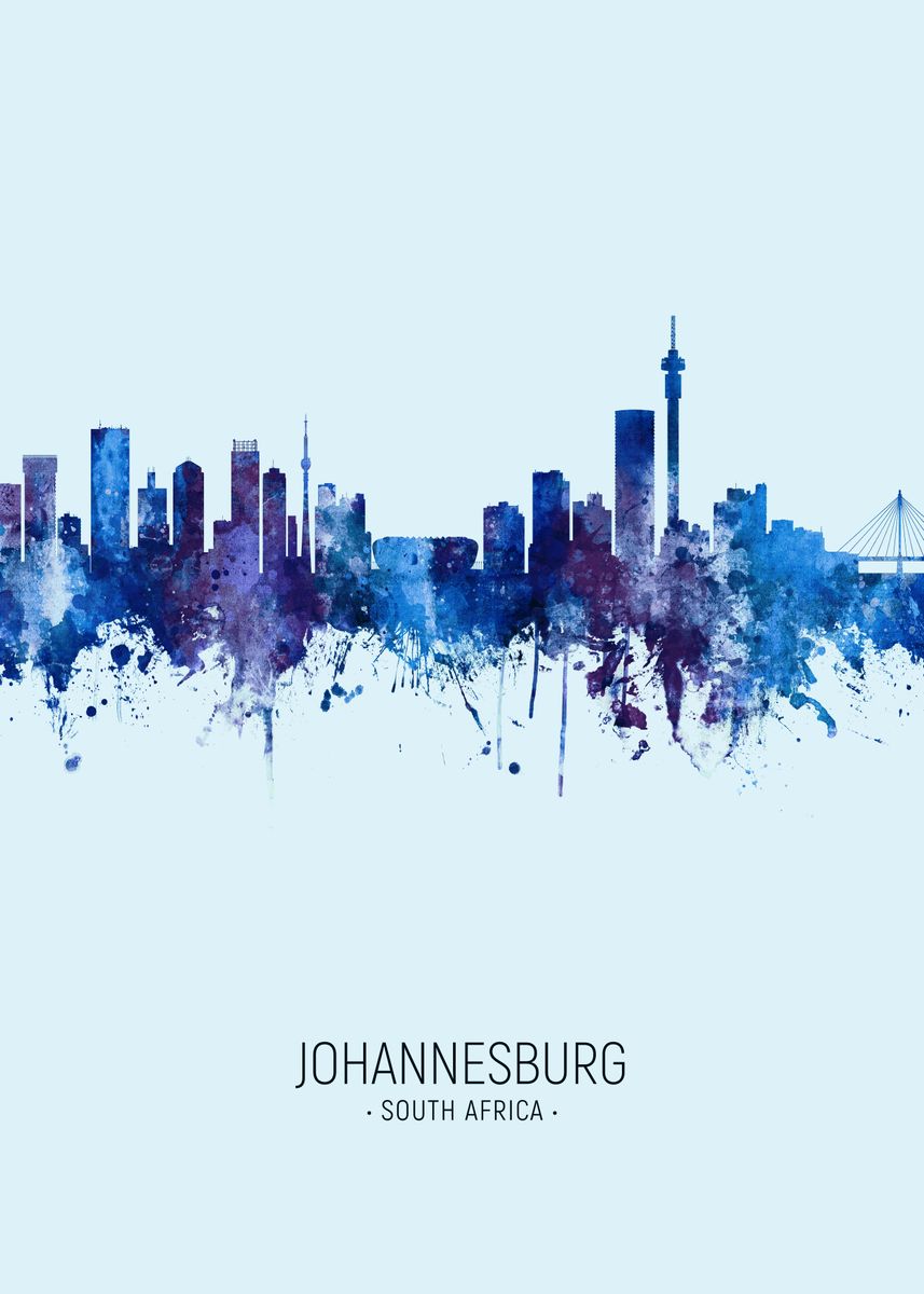 'Johannesburg Skyline' Poster, picture, metal print, paint by Michael ...
