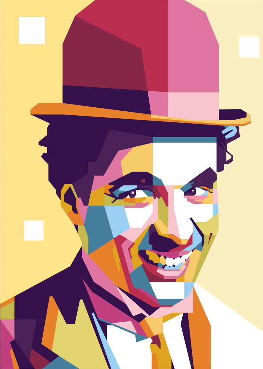 'WPAP Charlie Chaplin ' Poster by Tanzilal Azizie | Displate