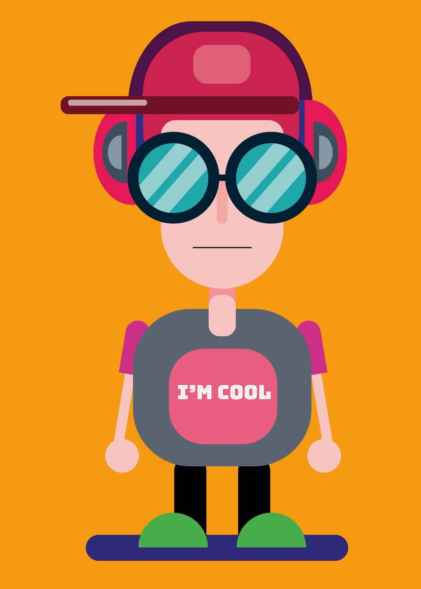 'I am cool' Poster, picture, metal print, paint by Emil Mitev | Displate