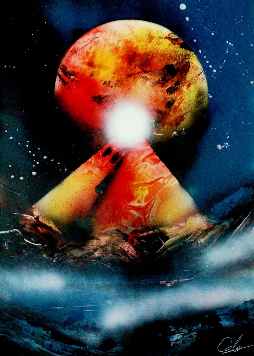 'SPACE BEACON' Poster, picture, metal print, paint by Carlton Leong ...
