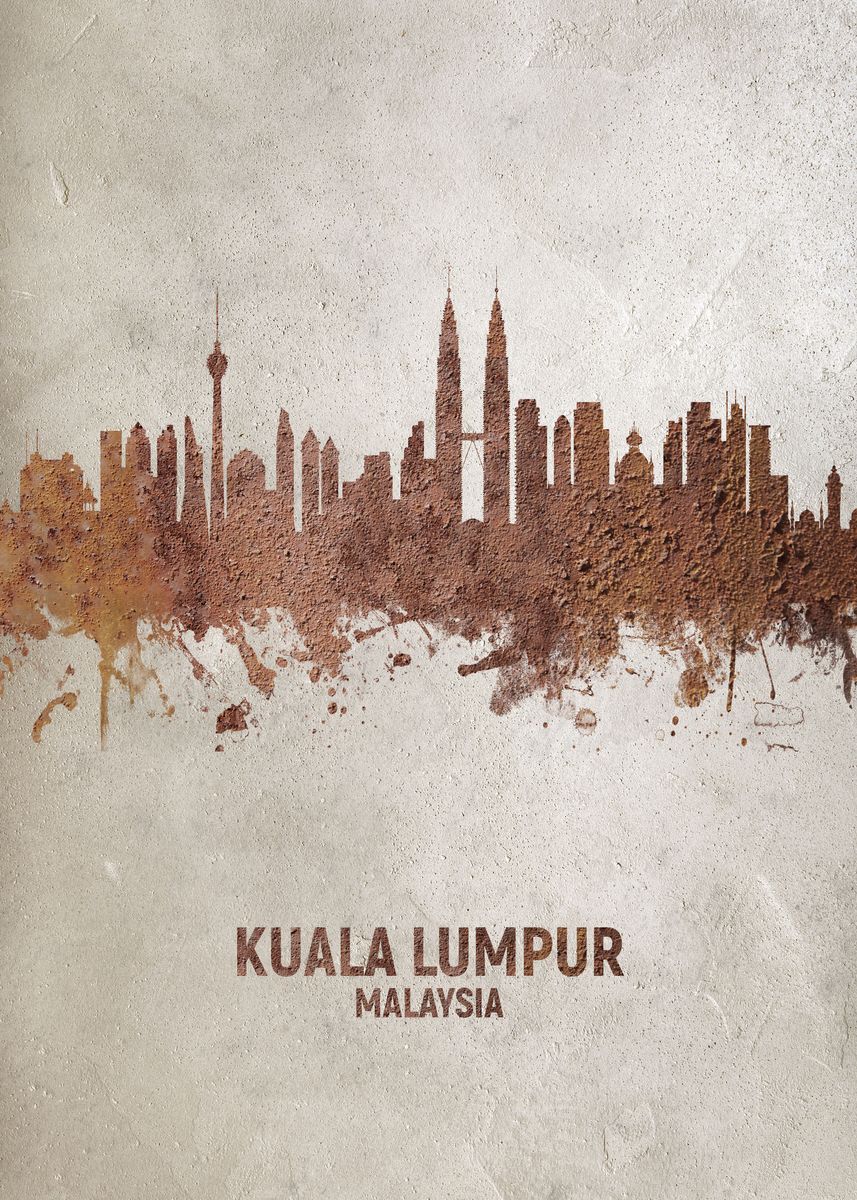 'Kuala Lumpur Skyline' Poster, picture, metal print, paint by Michael ...