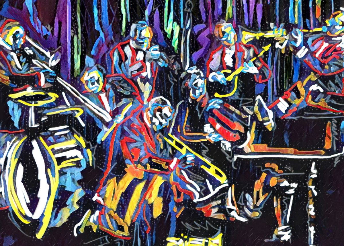 'Jazz Band Art' Poster by Ryan Spark | Displate