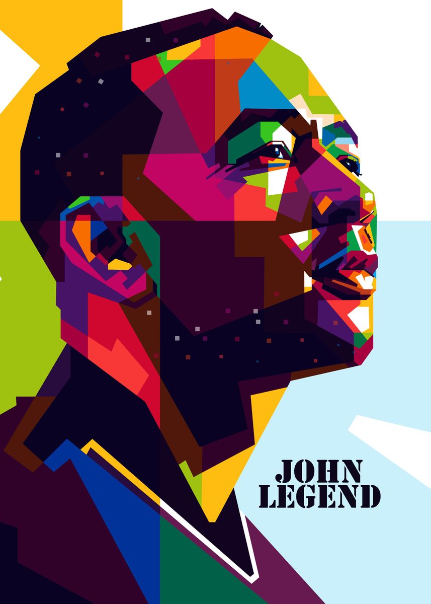 'JOHN LEGEND in WPAP' Poster, picture, metal print, paint by Andre ...