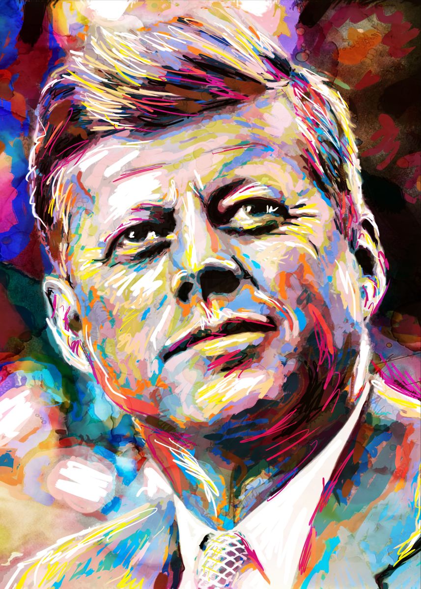 'John F Kennedy JFK Art' Poster, picture, metal print, paint by Ryan ...