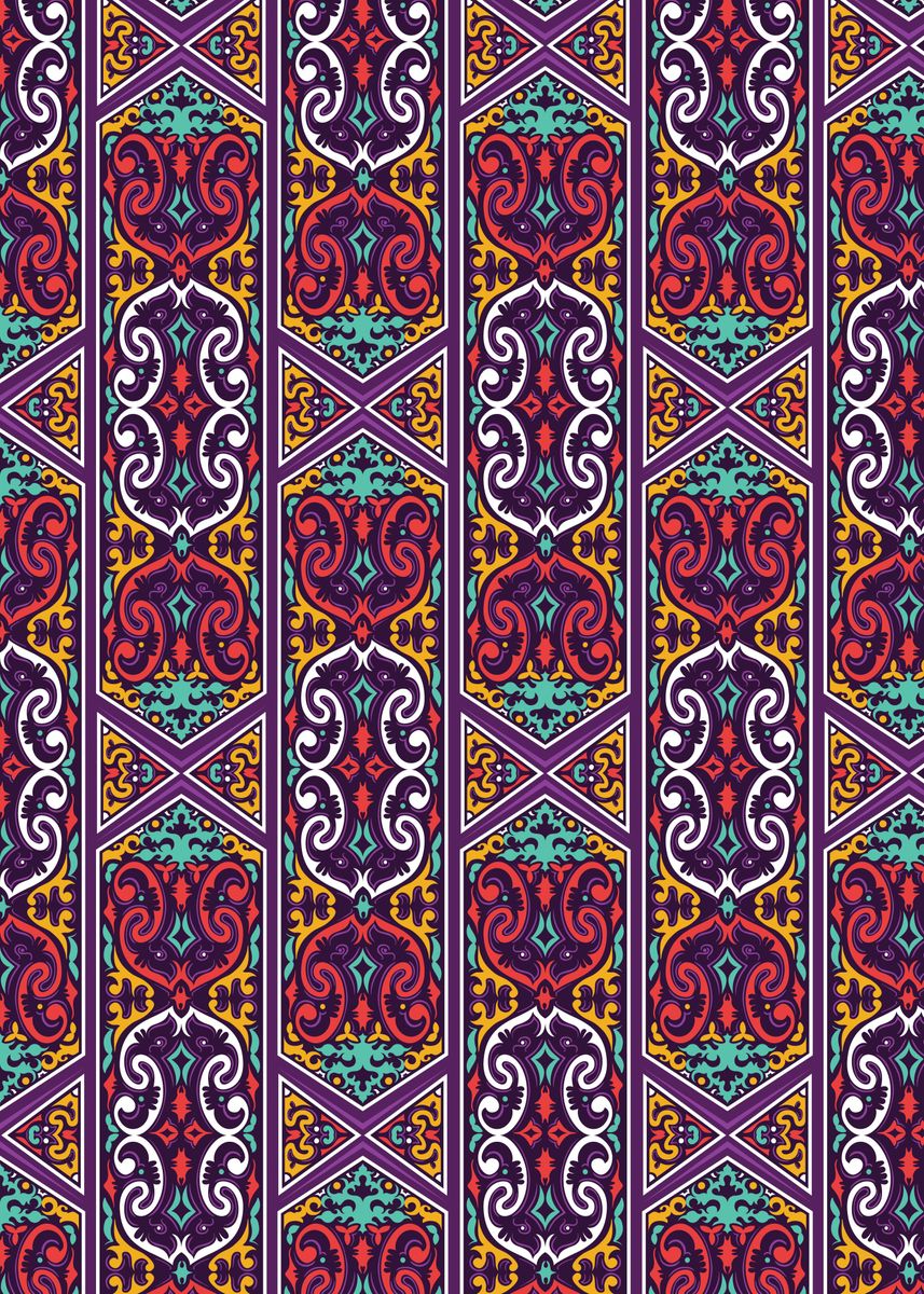 'borneo colorful pattern' Poster, picture, metal print, paint by ginan ...