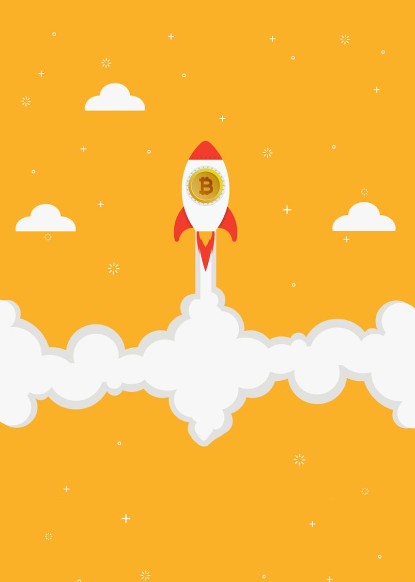 'Bitcoin take off' Poster, picture, metal print, paint by Noni Artist ...