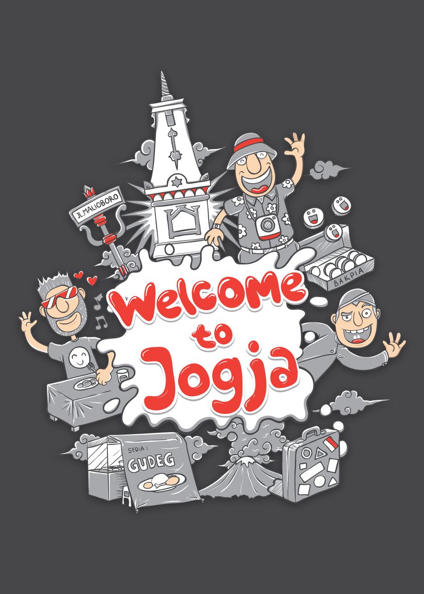 'welcome to yogyakarta' Poster, picture, metal print, paint by ginan ...