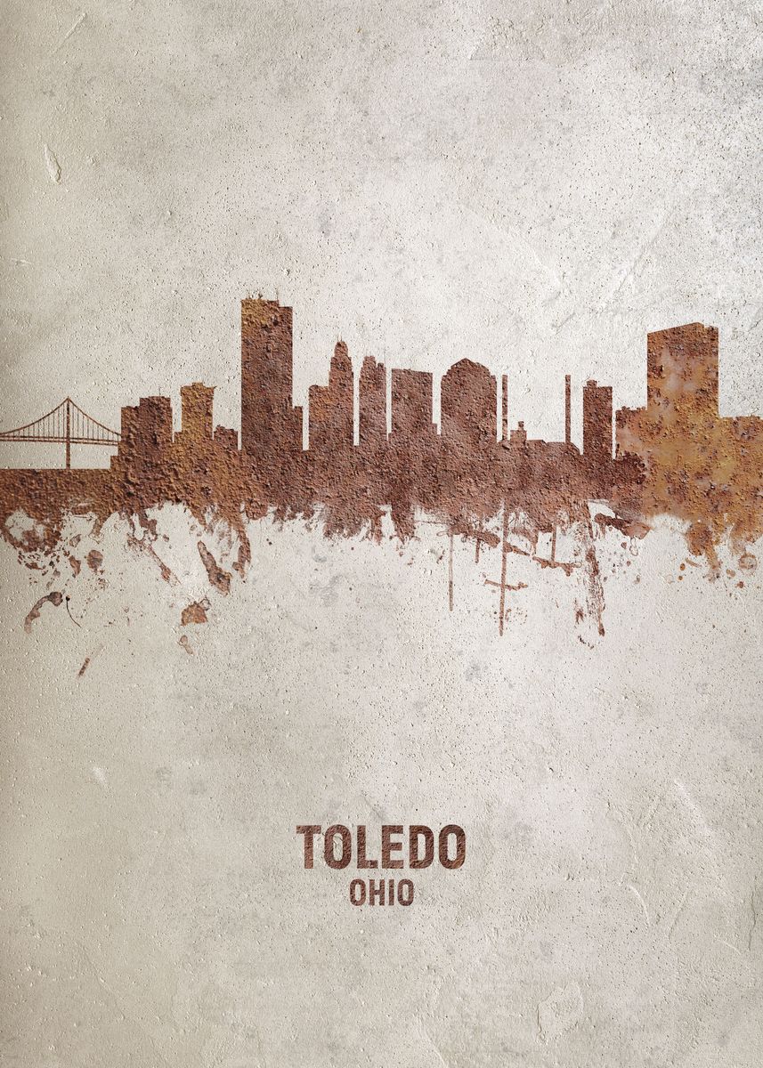 'Toledo Ohio Skyline' Poster by Michael Tompsett | Displate