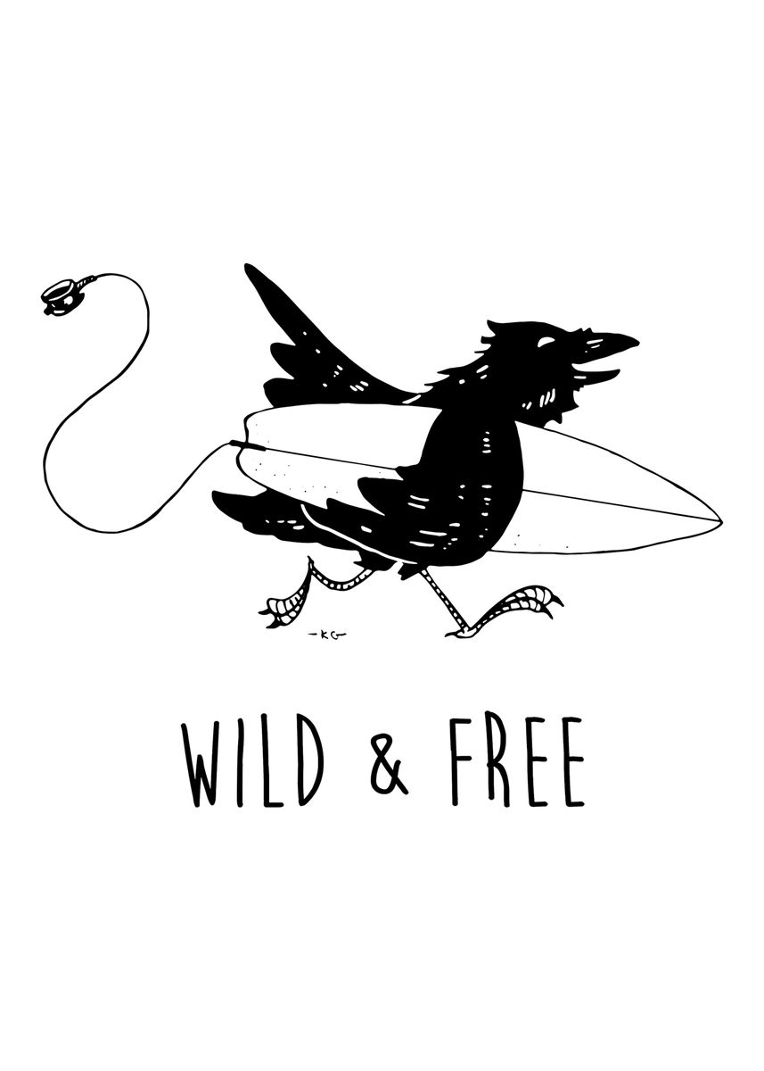 'Surf Raven ' Poster by Surfshine Art | Displate