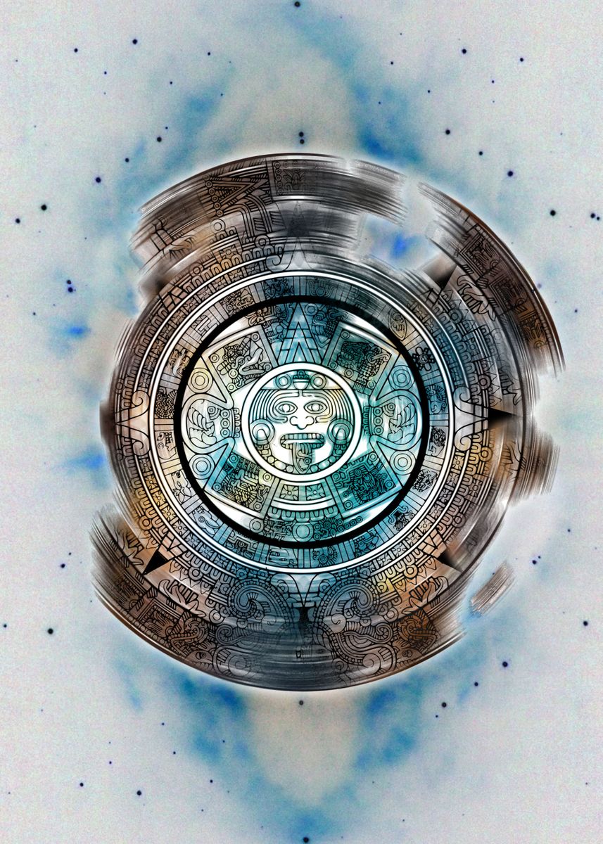 'Aztec sun stone' Poster by Dann | Displate