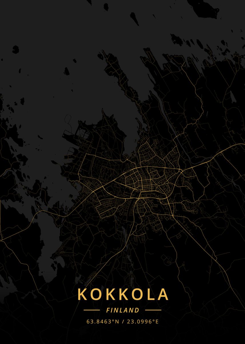 'Kokkola Finland' Poster by Designer Map Art | Displate
