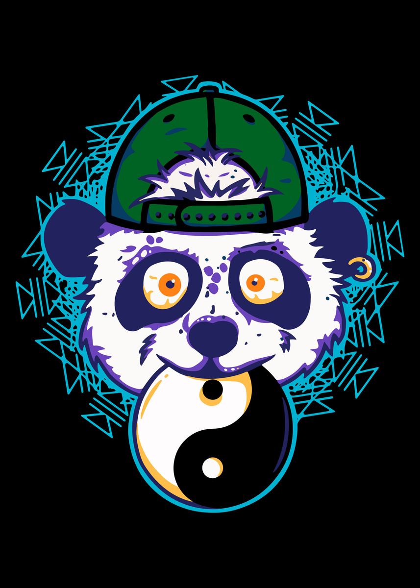 'Panda Yin Yang' Poster, picture, metal print, paint by Valentin Lerond ...