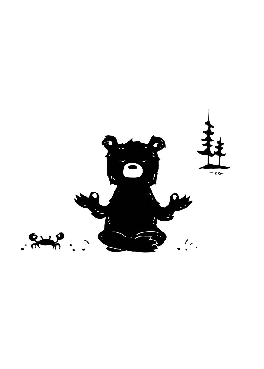 'Find Your Zen Bear' Poster, picture, metal print, paint by Surfshine ...