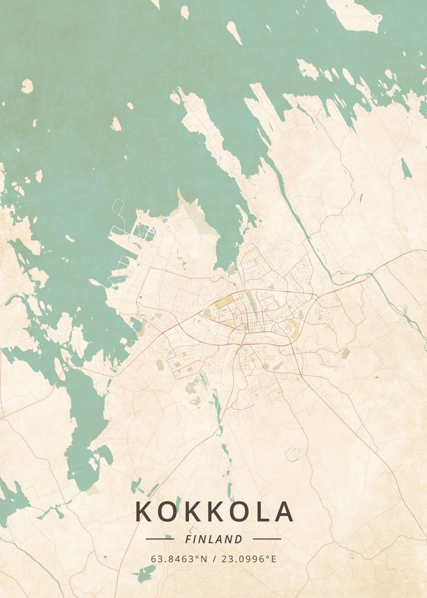 'Kokkola Finland' Poster by Designer Map Art | Displate