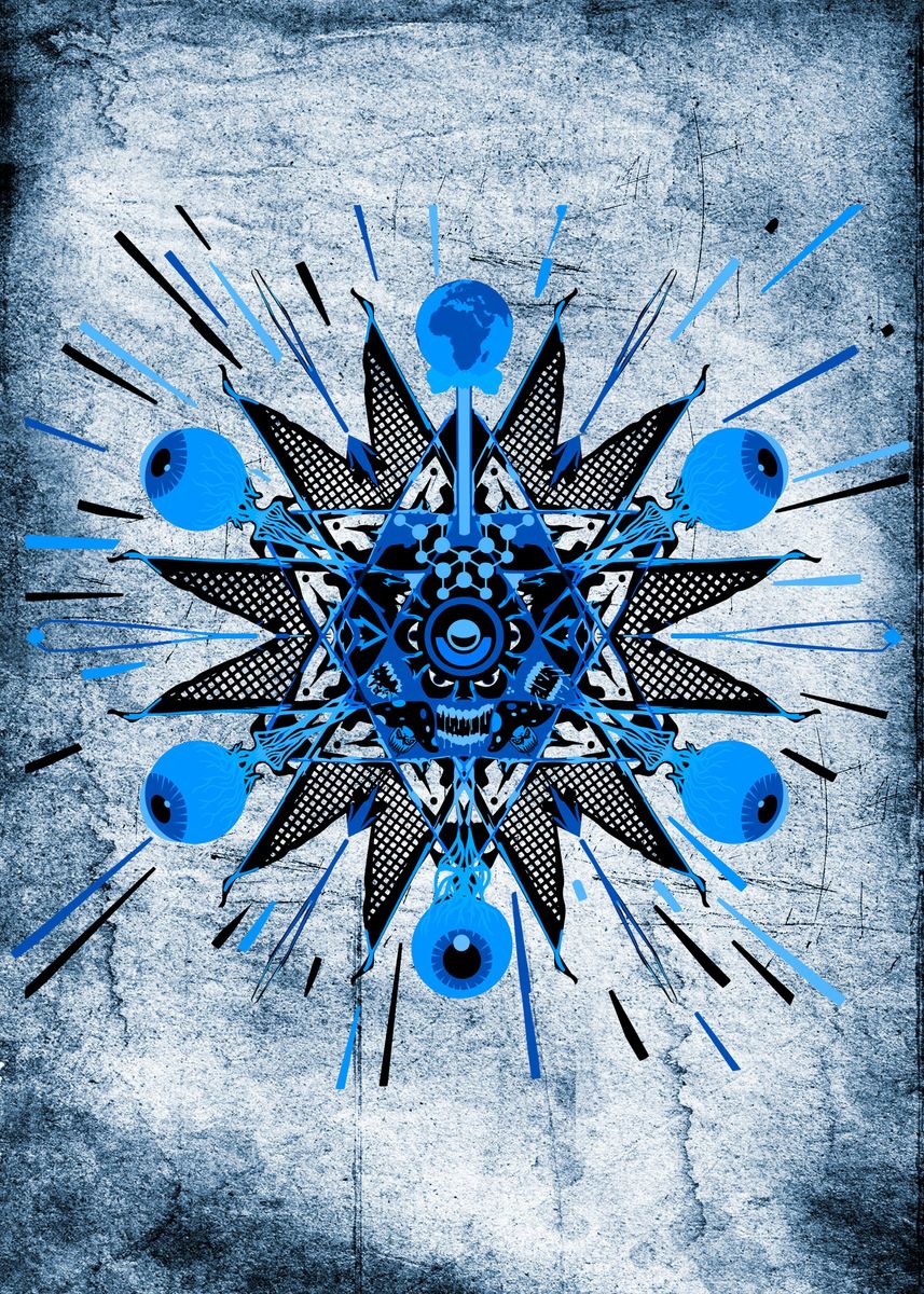 'Techno earth' Poster by Valentin Lerond Caussin | Displate