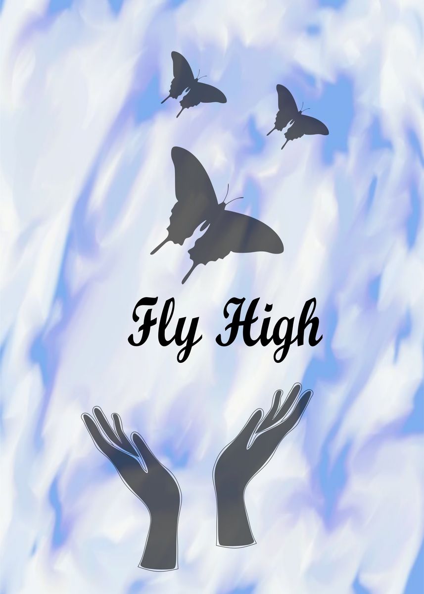 'Fly High' Poster, picture, metal print, paint by Lizz J Allende | Displate