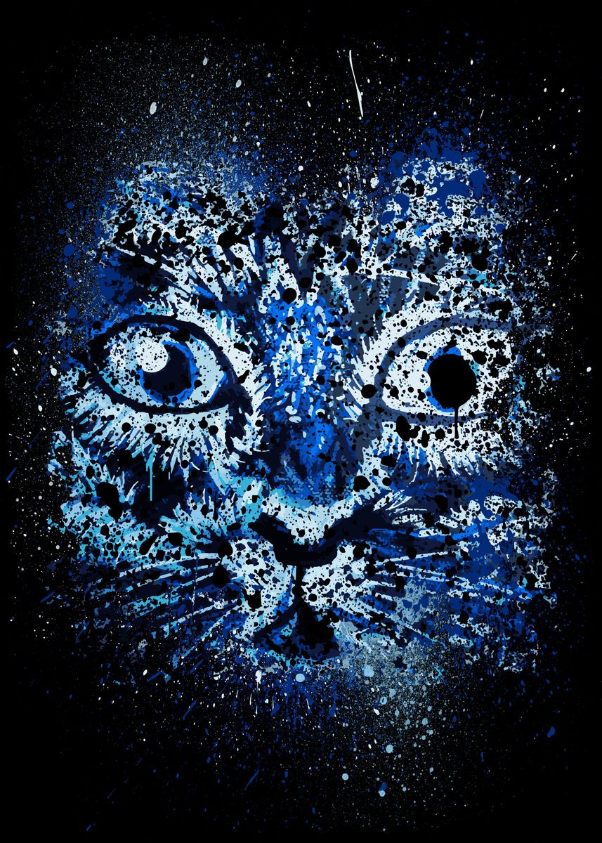 'CAT' Poster, picture, metal print, paint by Valentin Lerond Caussin ...