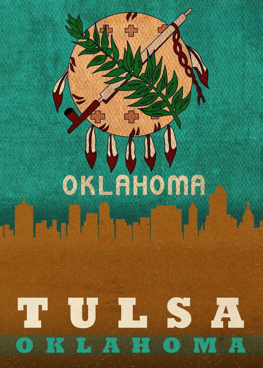 'Tulsa Oklahoma Skyline' Poster, picture, metal print, paint by Design ...