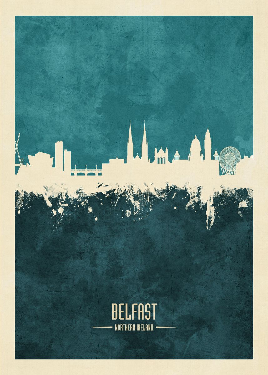'Belfast Skyline' Poster by Michael Tompsett | Displate