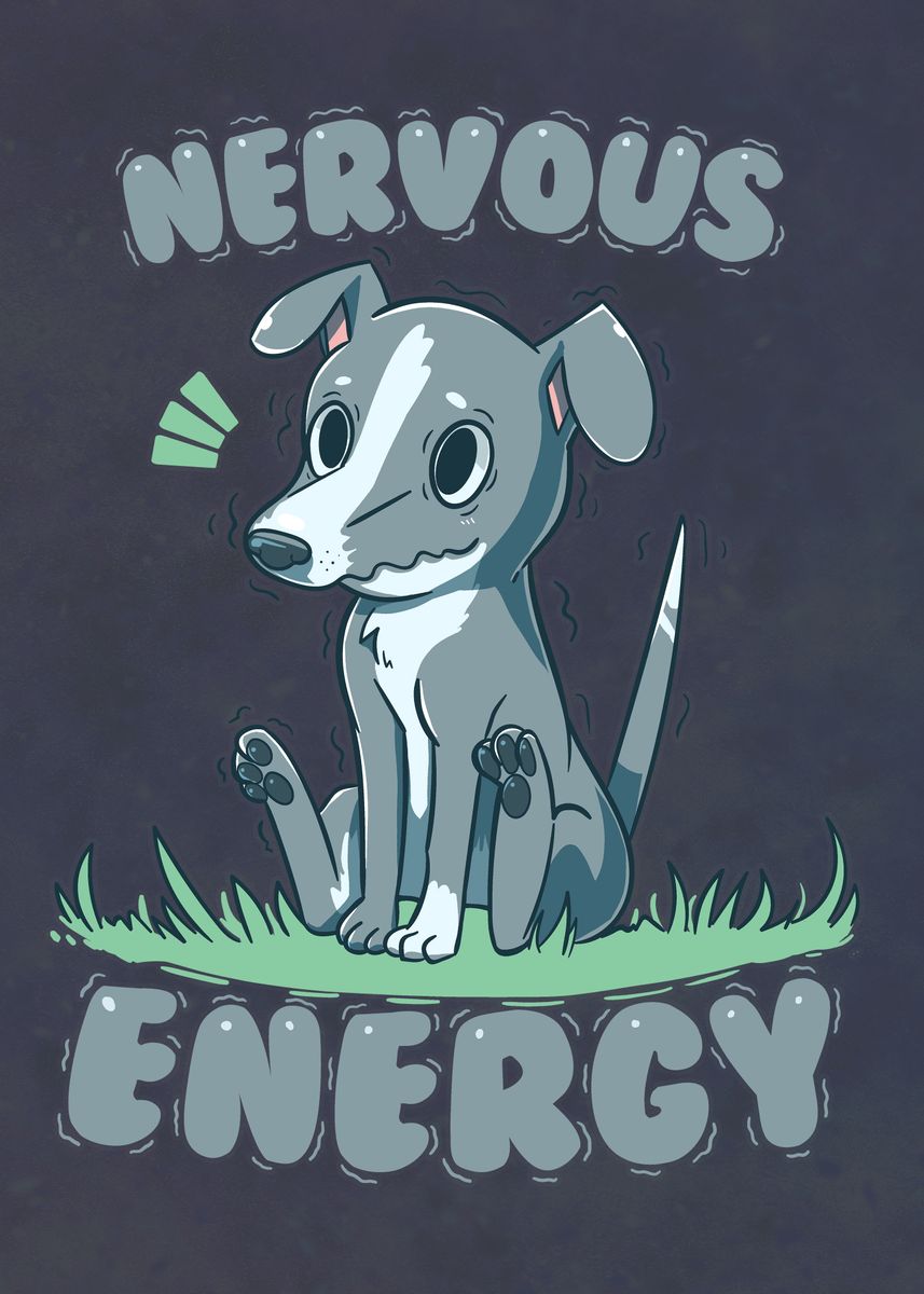 'Nervous Energy Greyhound' Poster, picture, metal print, paint by Sarah ...