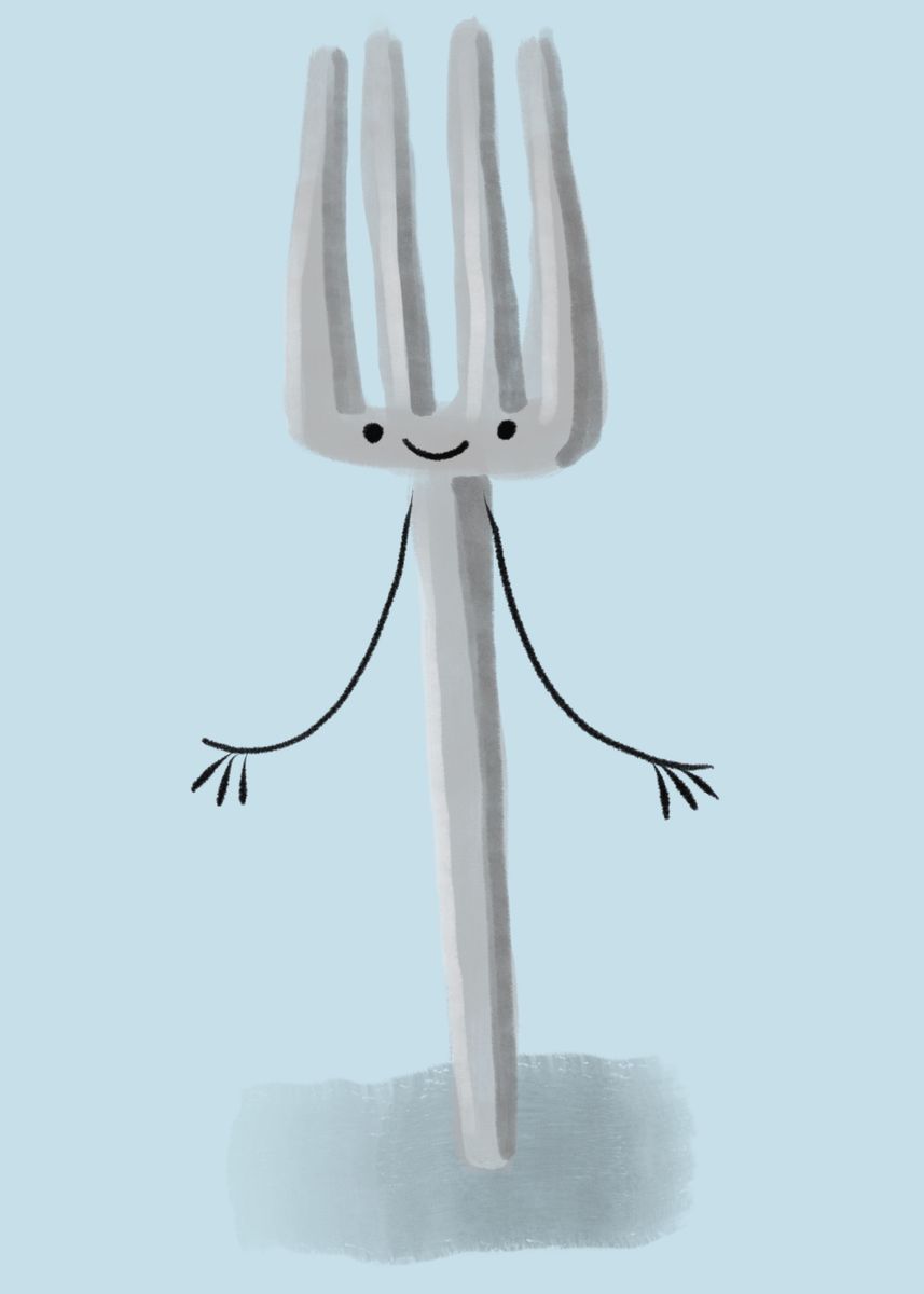 'Anthropomorphic cute Fork' Poster by Matt Corrigan | Displate