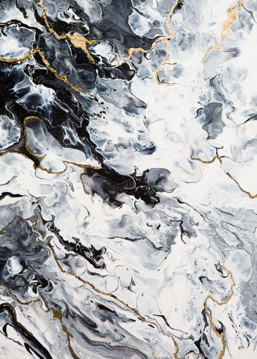 'Spilling gold' Poster, picture, metal print, paint by NK iconic | Displate